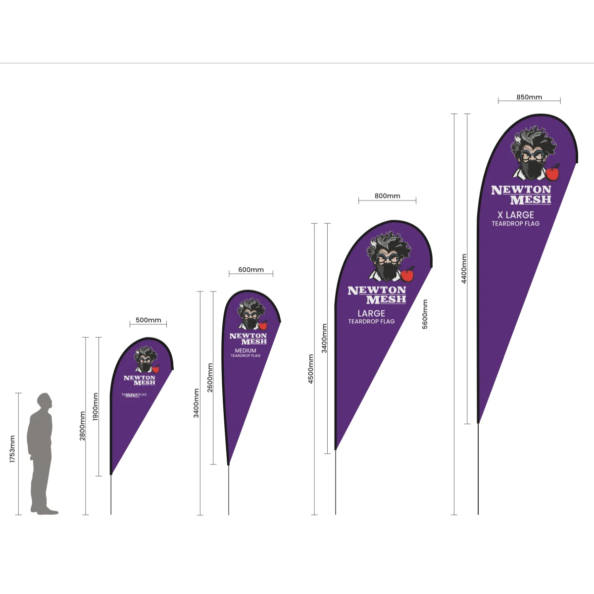 Teardrop Flags | Newton Mesh